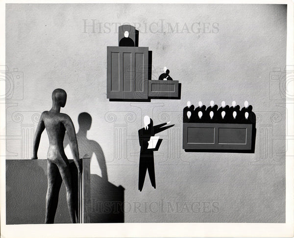 1952 Human rights sculpture - Historic Images