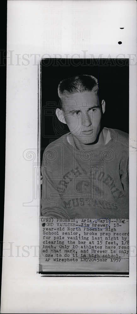 1957 Jim Brewer pole vault North Phoenix - dfpd40431 - Historic Images