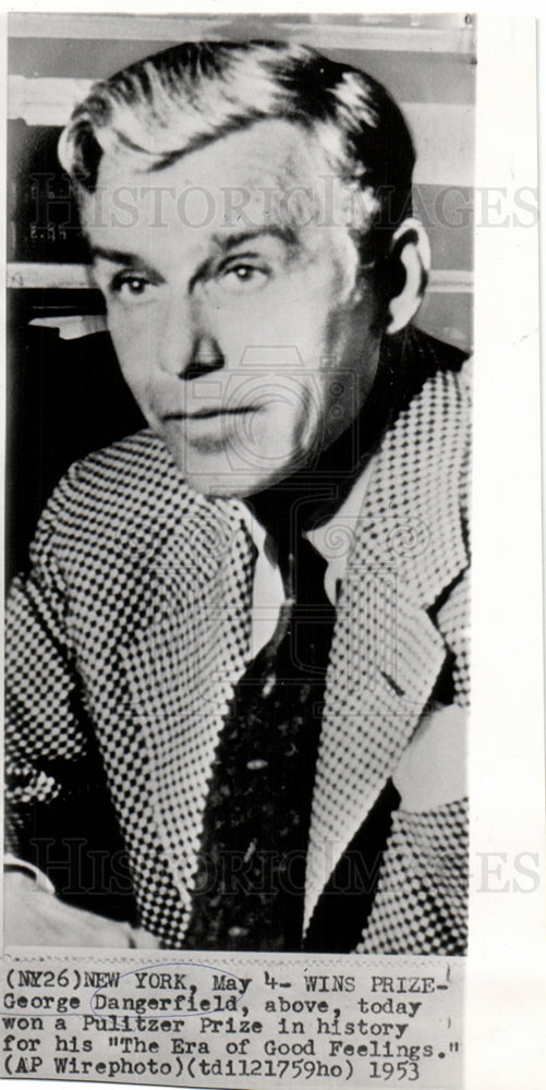 1953, George Dangerfield Pulitzer Prize - Historic Images