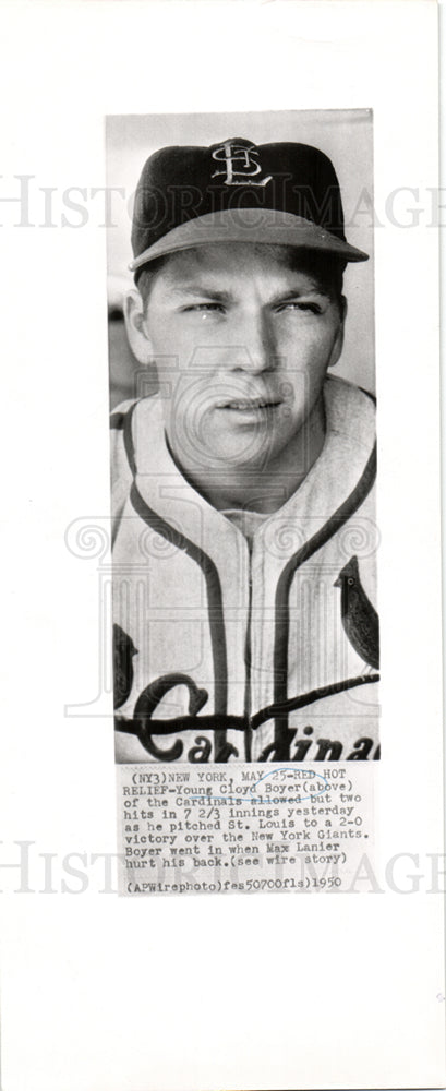 1950 Cloyd Boyer St Louis Cardinals Pitcher - Historic Images
