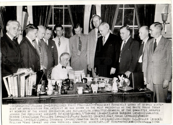 1944, President Roosevelt congressmen - Historic Images
