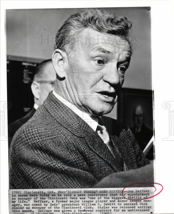 1965, Don Heffner American baseman coach - Historic Images