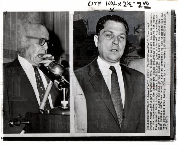1957, James Riddle Jimmy Hoffa george meany - Historic Images