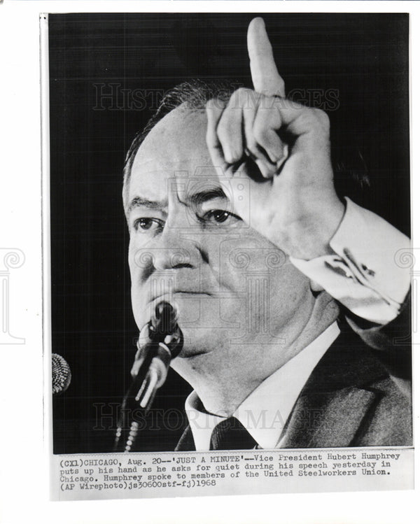 1968, Hubert Humphrey Chicago Steelworkers - Historic Images