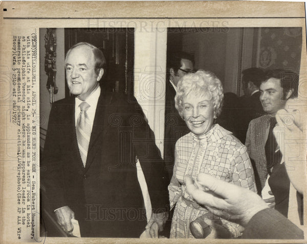 1972, Hubert Humphrey Philadelphia Senator - Historic Images