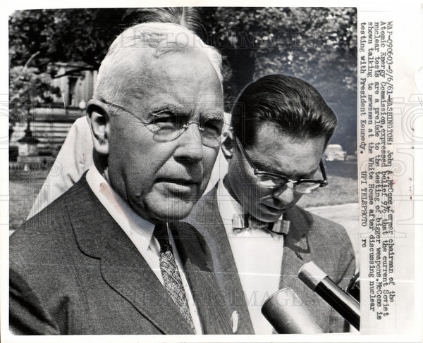 1961, John A. McCone Atomic Energy Chief - Historic Images
