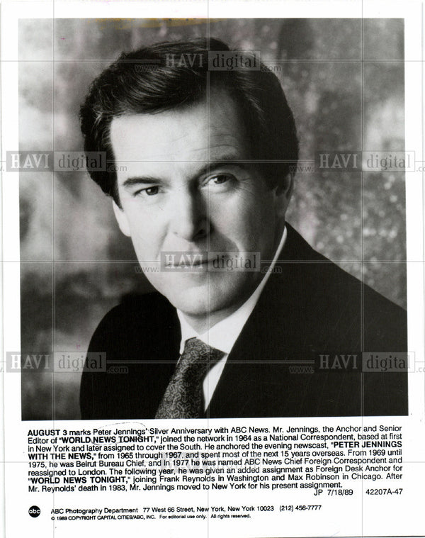 1989, Peter Jennings Anchor Journalist News - Historic Images
