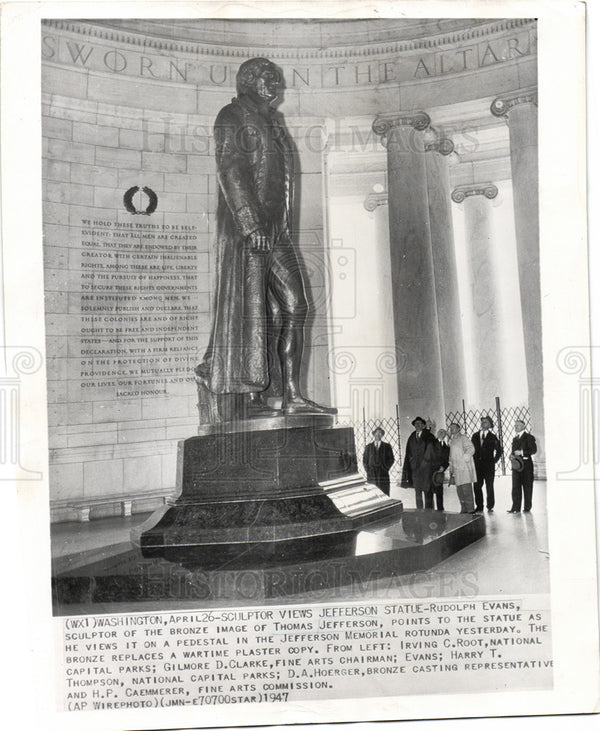 1947, Rudolph Evans sculptor Gilmore Clarke - Historic Images