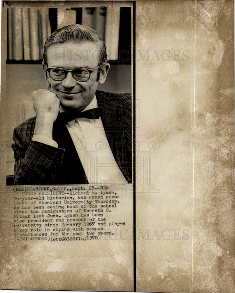1970, Richard Lyman Stanford president - Historic Images