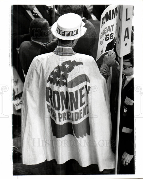 1968, Romney For President Supporter - Historic Images