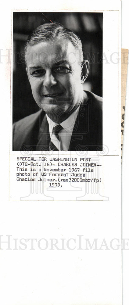 1981, Charles Joiner US Federal Judge - Historic Images