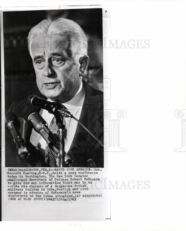 1963, Kenneth Keating Wants Some Answers - Historic Images