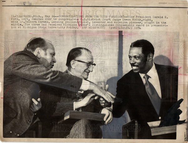 1974, Gerald Ford Damon Keith Talbert Abrams - Historic Images