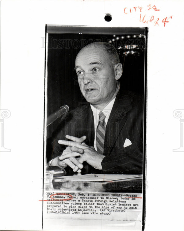 1959, George Frost Kennan diplomat historian - Historic Images