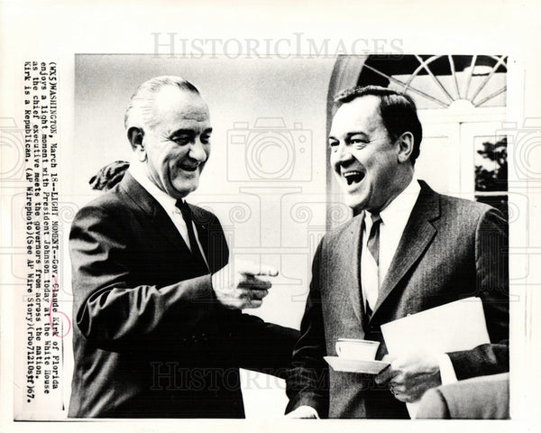 1967, Claude Roy Kirk Republican governor - Historic Images