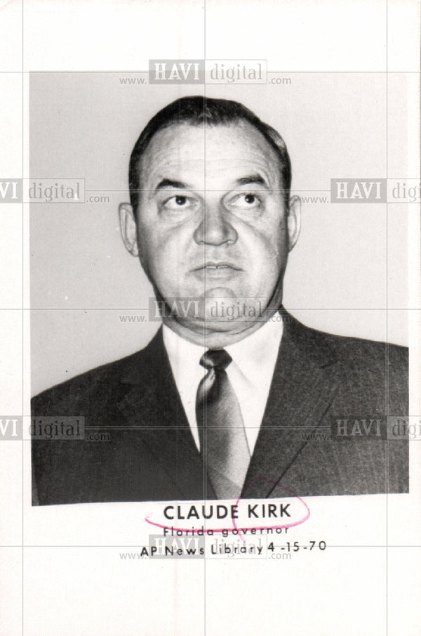 1970, Claude Kirk Governor - Historic Images