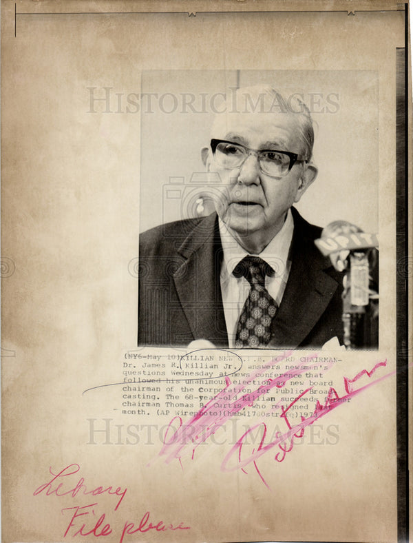 1973, James R Killian Jr CPB board chairman - Historic Images