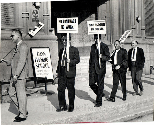 1967, Schools Detroit Strikes Contract work - Historic Images