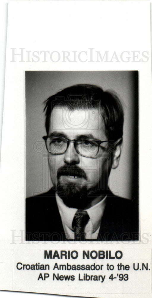 1993, Mario Nobilo Croatian Ambassador U.N. - Historic Images