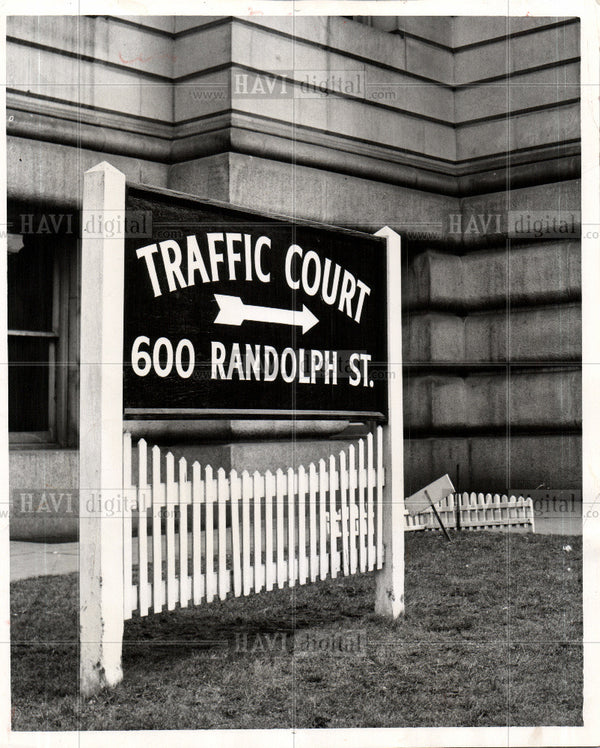 Traffic Court Building Sign Randolph 1956 Vintage Photo Print ...