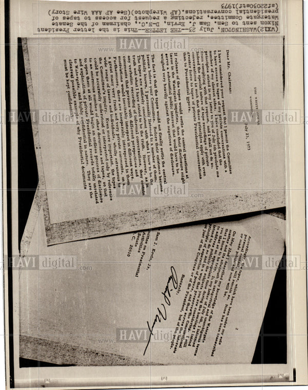 Nixon Sam J. Ervin watergate committee 1973 Vintage Photo Print ...