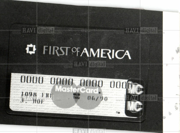 Credit Card First America Bank Pontiac 1986 Vintage Photo Print ...