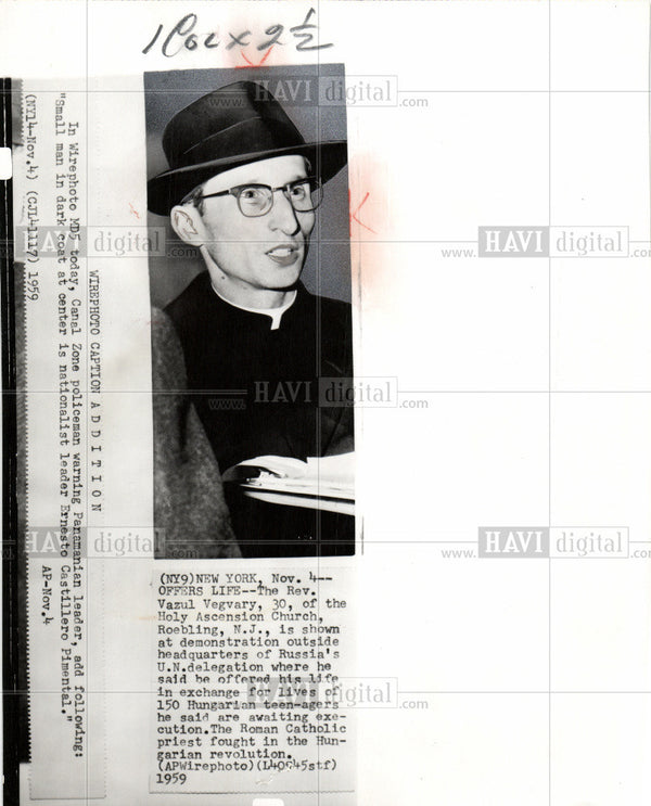 Vazul Vegvary Ascension Church 1959 Vintage Photo Print - Historic Images