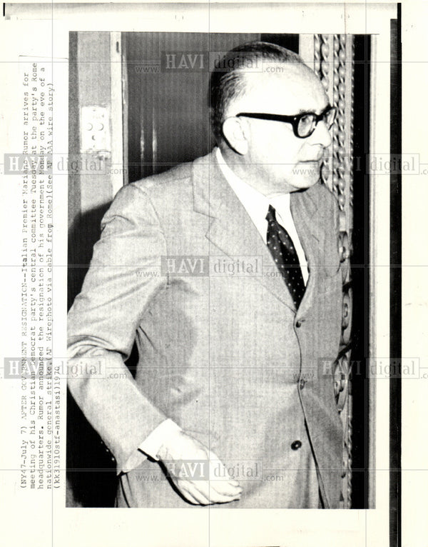 Mariano Rumor Italian Premier 1970 Vintage Photo Print - Historic Images