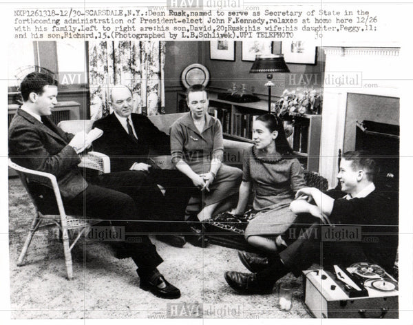 Dean Rusk US Secretary of State 1961 Vintage Photo Print - Historic Images