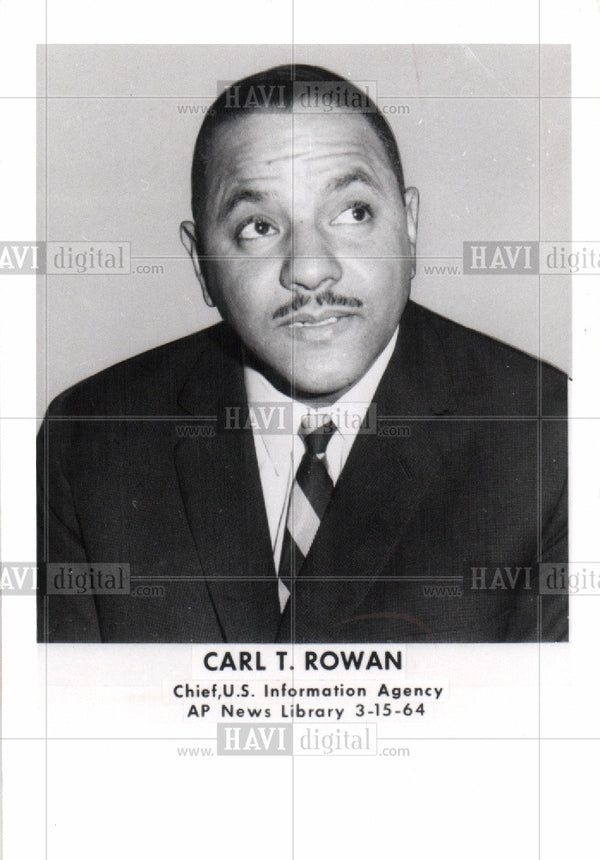 Carl T. Rowan Journalist 1964 Vintage Photo Print - Historic Images