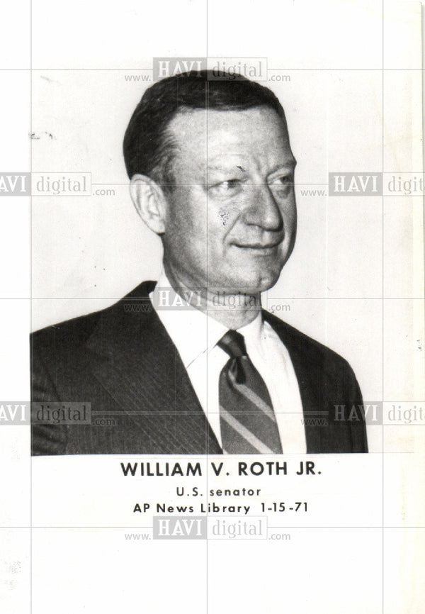 William V.Roth Jr 1974 Vintage Photo Print - Historic Images