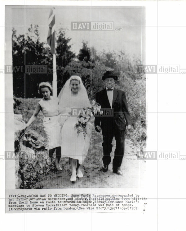 Anne Marie Rasmussen Rockefeller bride 1959 Vintage Photo Print ...