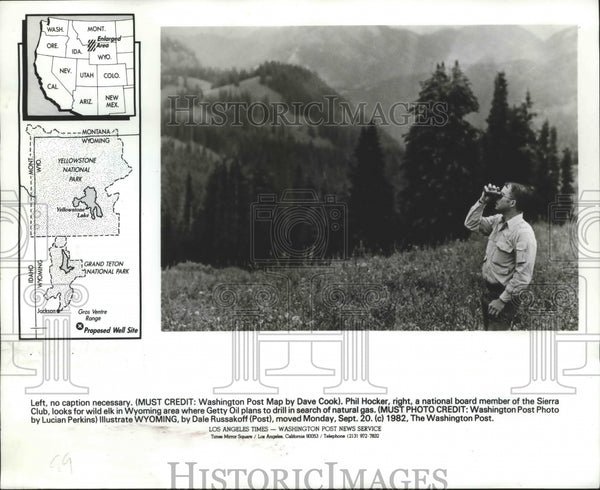 1982 Press Photo Phil Hocker Looks for Wild Elk in Wyoming Area ...