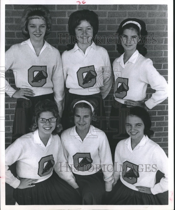 1963 Press Photo Lead Cheerleaders at Channelview Junior High School ...