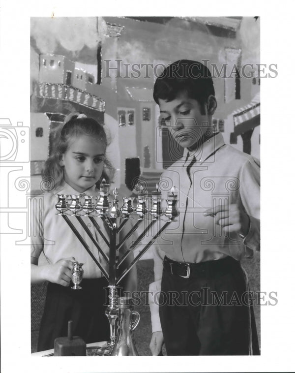 1992 Batami Baskin and Ariel Amber light manorah in Houston, Texas ...