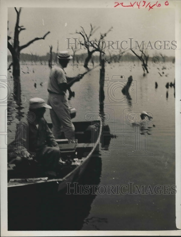 1986 Bob Stark and Lewis Cutrer fish at reservoir near Angleton ...