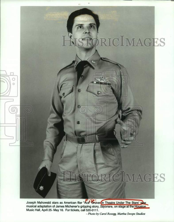1993 Press Photo Joseph Mahowald stars in Sayonara, Theater Under The ...
