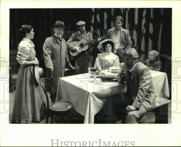1987 Press Photo Cast of play at Nina Vance Alley Theater, Houston - h ...