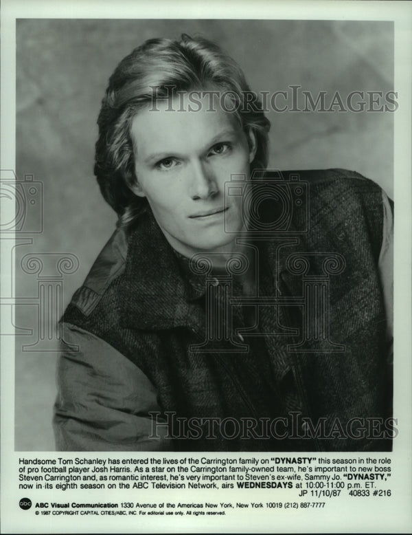 1987 Press Photo Tom Schanley acts in the television series "Dynasty ...