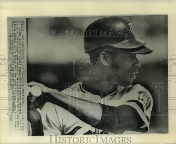 1972 Press Photo Minnesota Twins rookie Bob Darwin takes a few practic ...