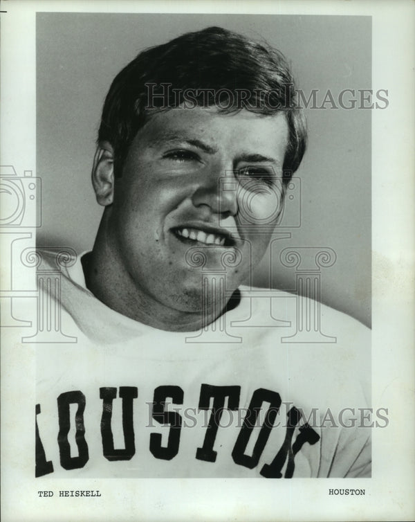 1970 Press Photo University of Houston football player Ted Heiskell ...