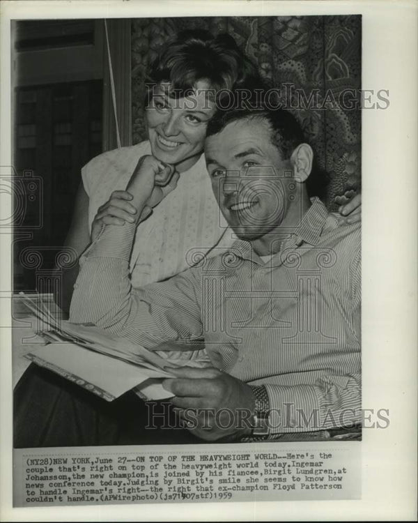1959 Heavyweight champ Ingemar Johansson and fiance Birgit Lundgren ...