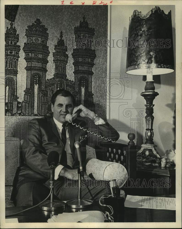 1967 Houston basketball coach Guy Lewis during interview. - Historic Images