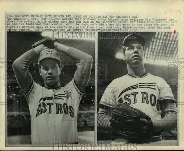 1972 Houston Astros' relief pitcher Jim "Stinger" Ray. - Historic Images