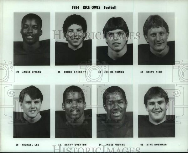 1984 Press Photo 1984 Rice University Owls football team member photos ...