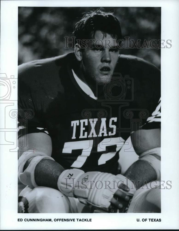 1988 Press Photo Ed Cunningham, University of Texas Football Offensive ...