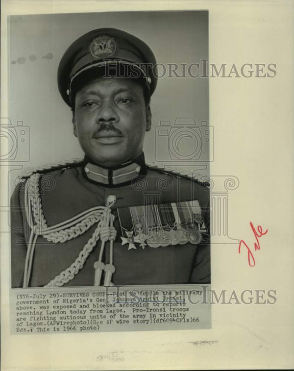 1966 Nigeria's General Johnson Agnivi Ironsi survives coup - Historic ...