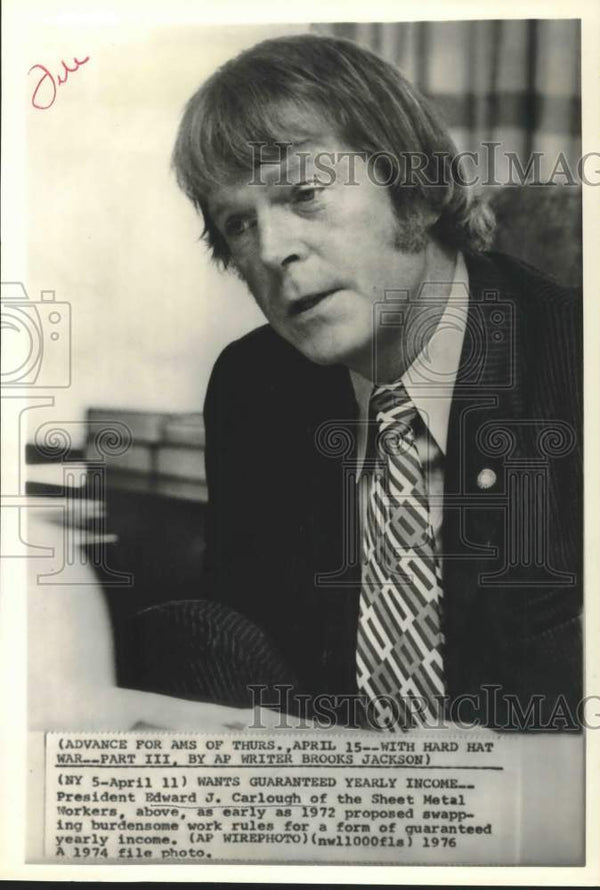 1974 Sheet Metal Workers president Edward Carlough - Historic Images
