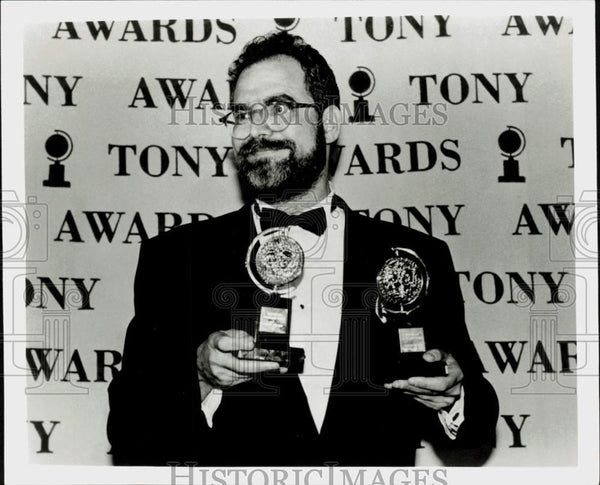 Press Photo William Finn, "Falsettos" Composer, Holding Tony Awards ...