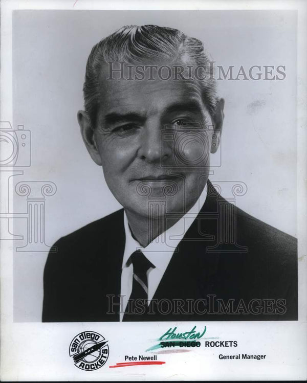 1971 Press Photo Houston Rockets Basketball General Manager Pete Newel ...